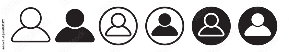User icon set. Admin login icon. User profile icon on transparent ...