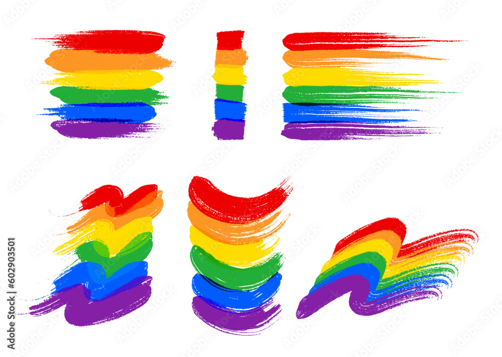 Rainbow pride LGBT flag paint set. Lesbian, Gay, Bisexual and ...