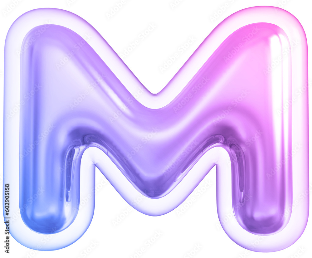 Alphabet Letter M Gradient 3d font Stock Illustration | Adobe Stock