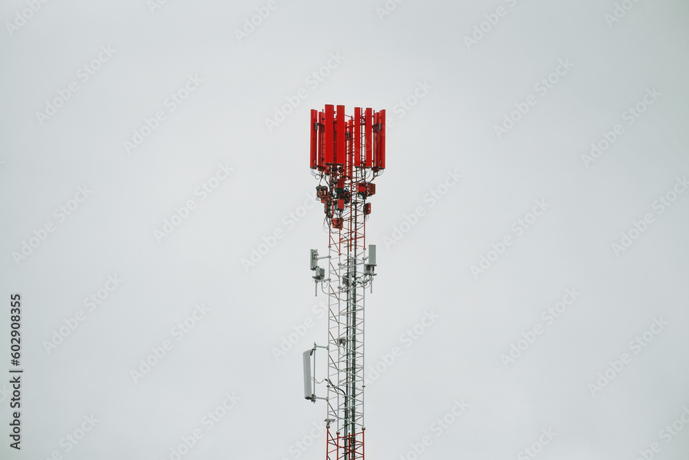telecommunications tower of different mobile phone, radio and ...