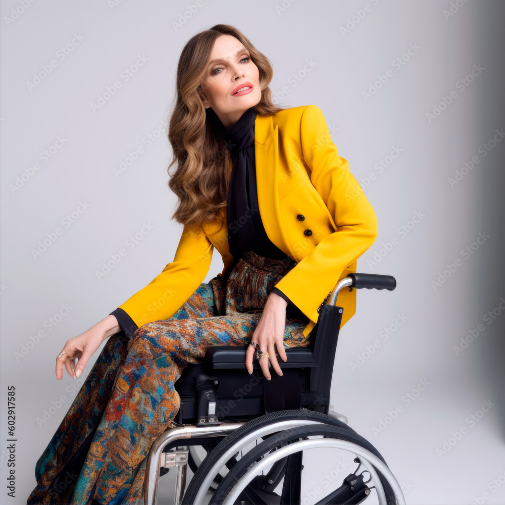 female fashion model in wheelchair Stock Photo | Adobe Stock