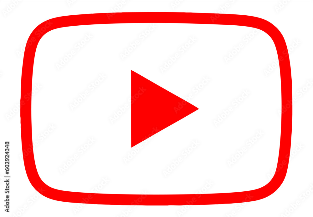 YouTube Red play button logo icon png Stock Vector | Adobe Stock