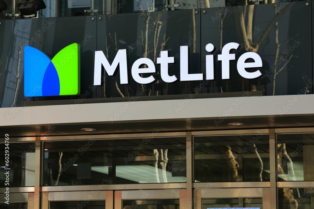 SEOUL, SOUTH KOREA - APRIL 7, 2023: MetLife office in Teheran-ro street ...