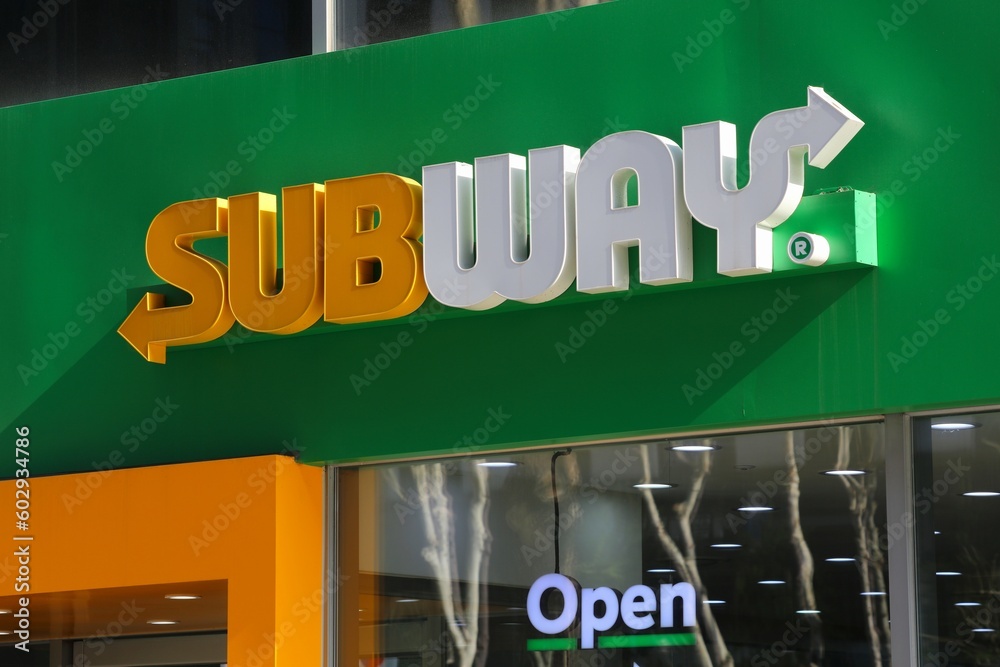 SEOUL, SOUTH KOREA - APRIL 7, 2023: Subway fast food sandwich ...