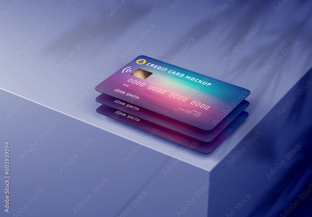 Credit Cards Scene Mockup Stock Template | Adobe Stock