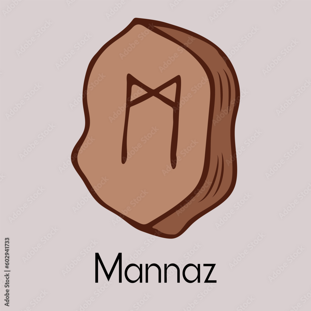 Rune mannaz.Ancient Scandinavian runes.Runes senior futarka.Magic ...