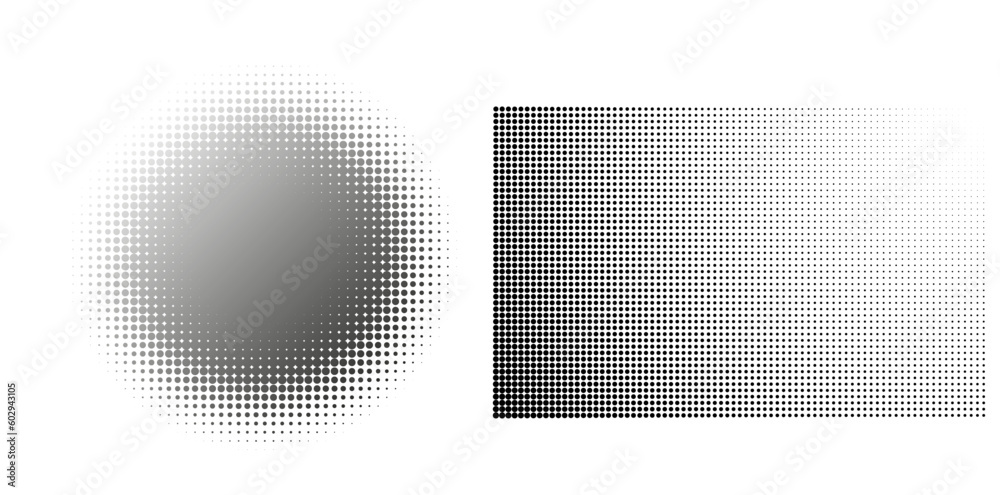 Set Design elements - Halftone dot pattern on white background. Vector ...