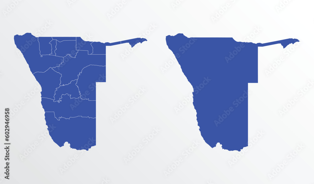 Namibia map vector illustration. blue color on white background Stock ...