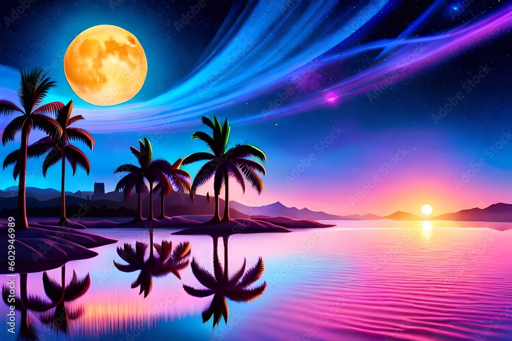 Synthwave Retrowave AI Art Stock Illustration | Adobe Stock