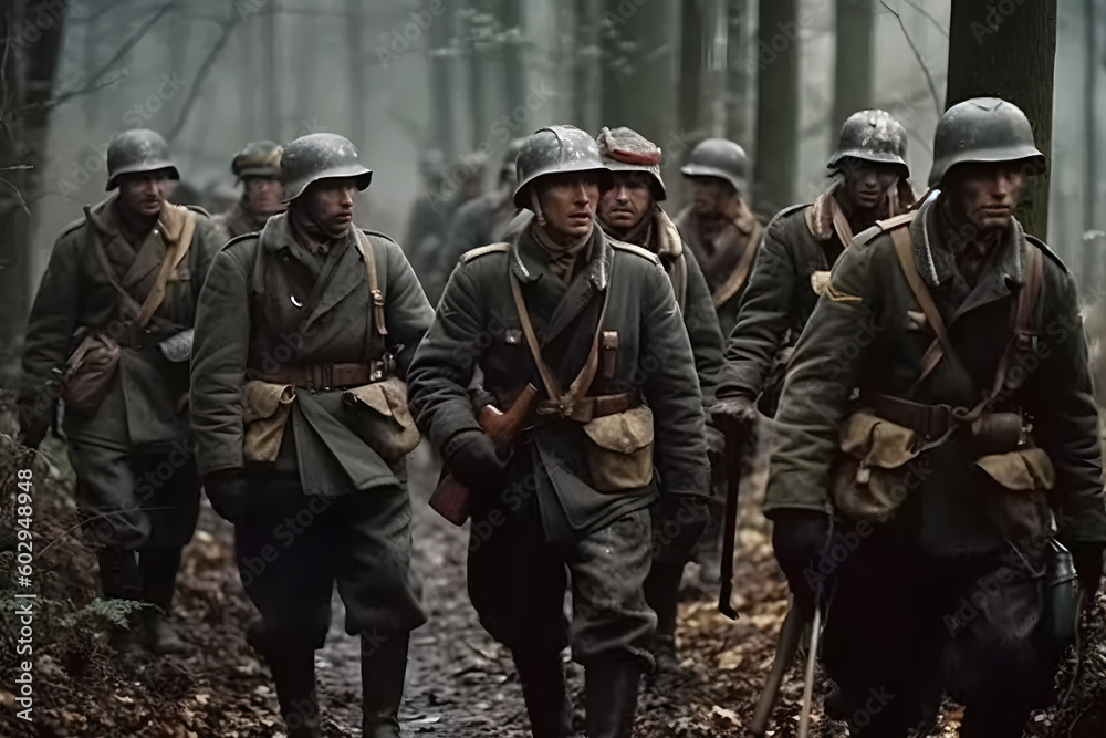 German soldiers in World War II. Neural network AI generated art ...