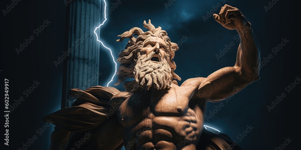 Illustration of ZEUS, god of sky and thunder. Zeus the king of the ...
