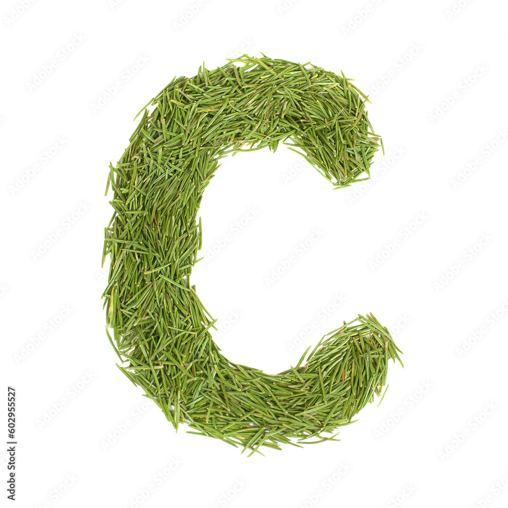 Letter C green font alphabet A-Z letter image in PNG isolated on ...