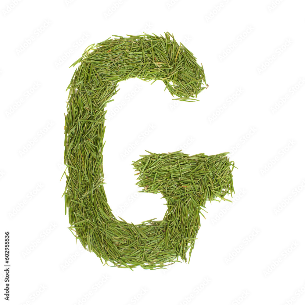 Letter G green font alphabet A-Z letter image in PNG isolated on ...
