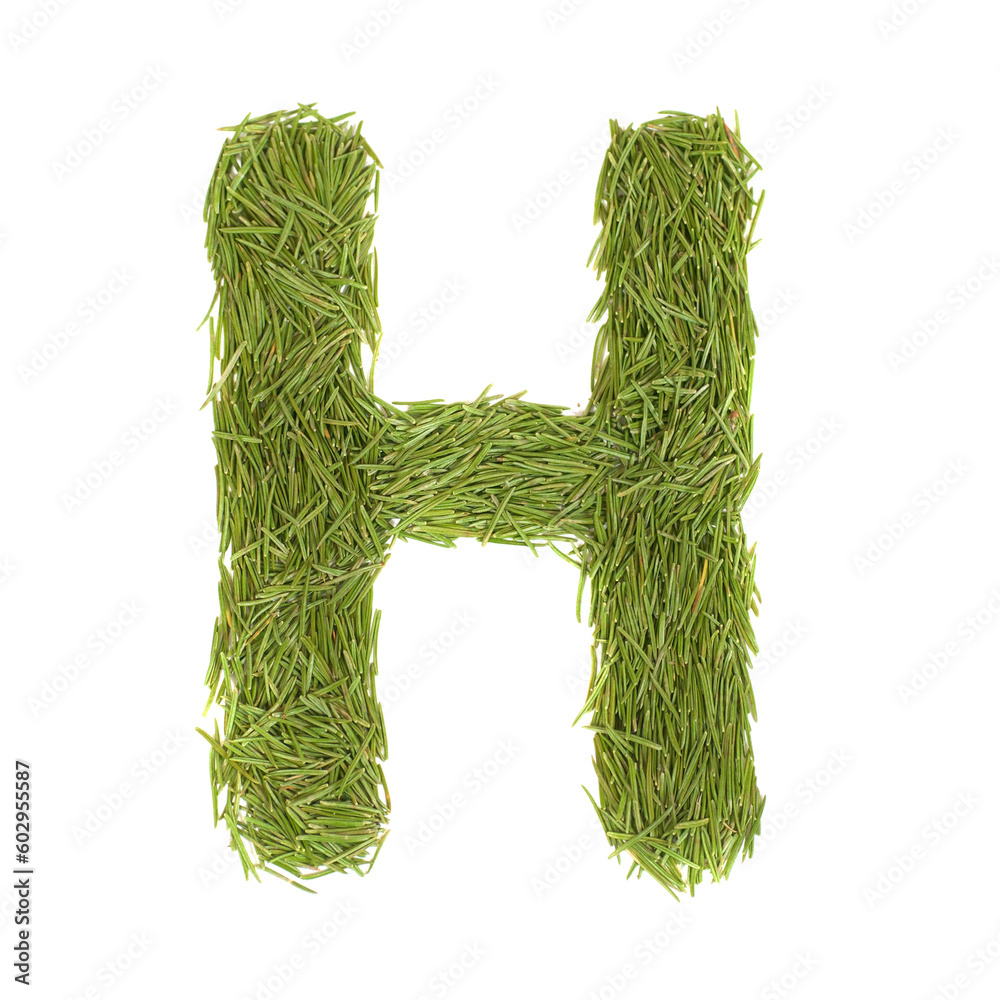 Letter H green font alphabet A-Z letter image in PNG isolated on ...