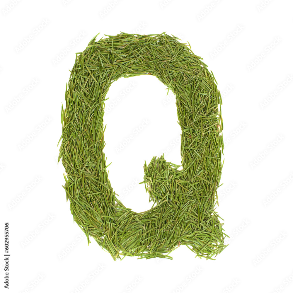 Letter Q green font alphabet A-Z letter image in PNG isolated on ...