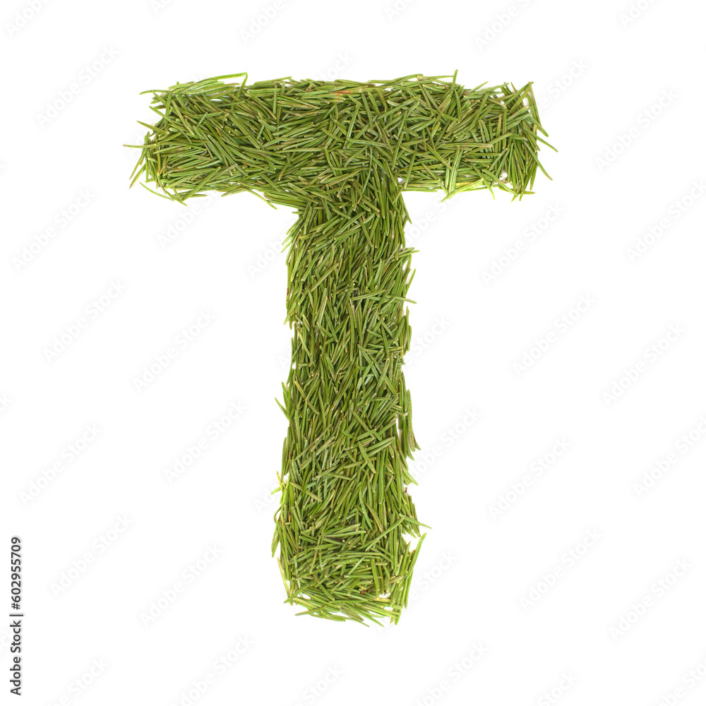 Letter T green font alphabet A-Z letter image in PNG isolated on ...