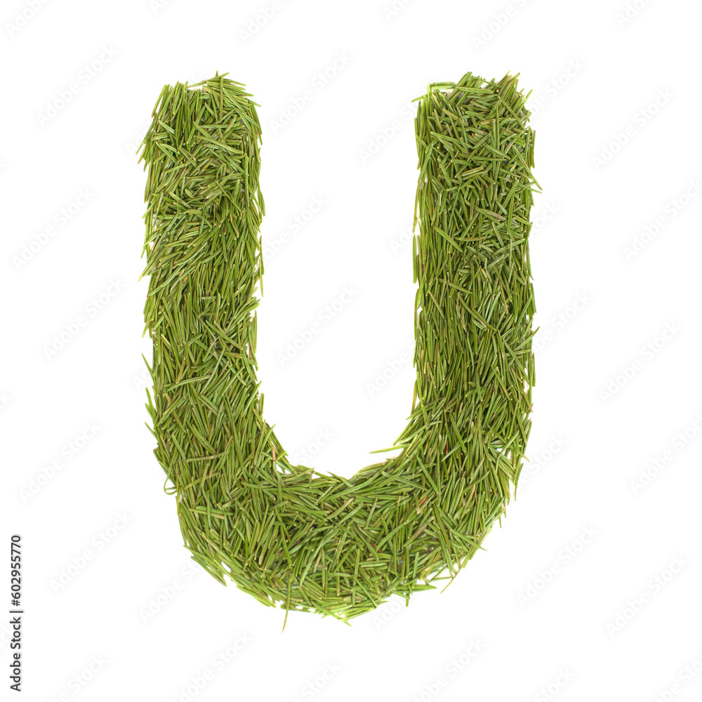Letter U green font alphabet A-Z letter image in PNG isolated on ...
