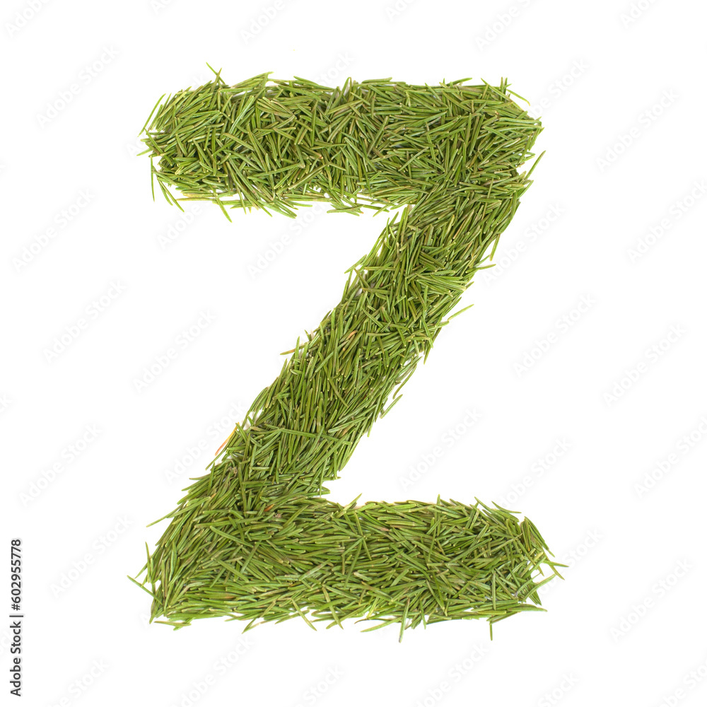 Letter Z green font alphabet A-Z letter image in PNG isolated on ...