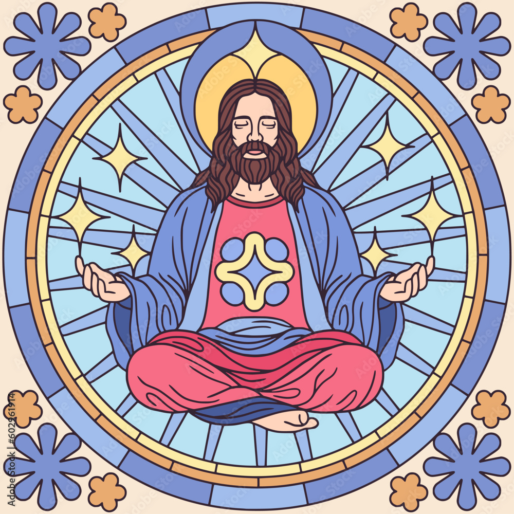 Portrait of Jesus Christ in the Lotus Position. Isa Ibn Maryam Al-Masih ...