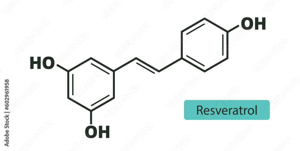 Resveratrol molecular skeletal chemical formula. Stock Vector | Adobe Stock