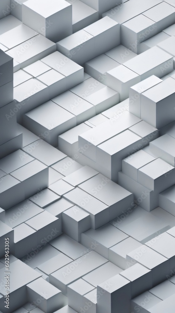 3D offset white cube block pattern as background wallpaper for ...