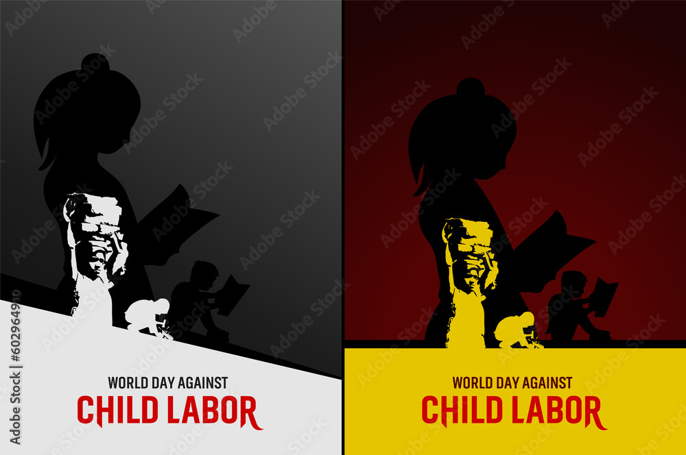 World Day against Child Labor. Anti-child labor day. Let's bring child ...