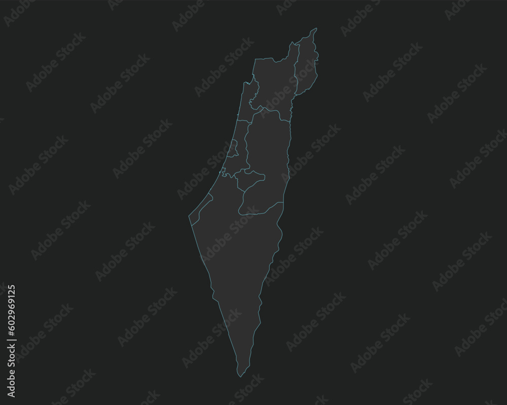 High quality vector Map of Israel. Editable illustration in detail with ...