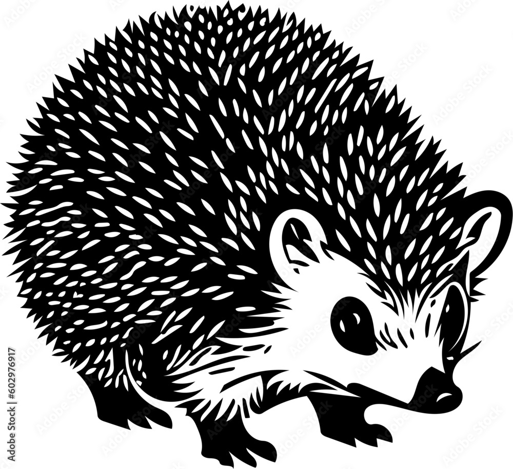 hedgehog on a white background | Digital art of a hedgehog | vector ...