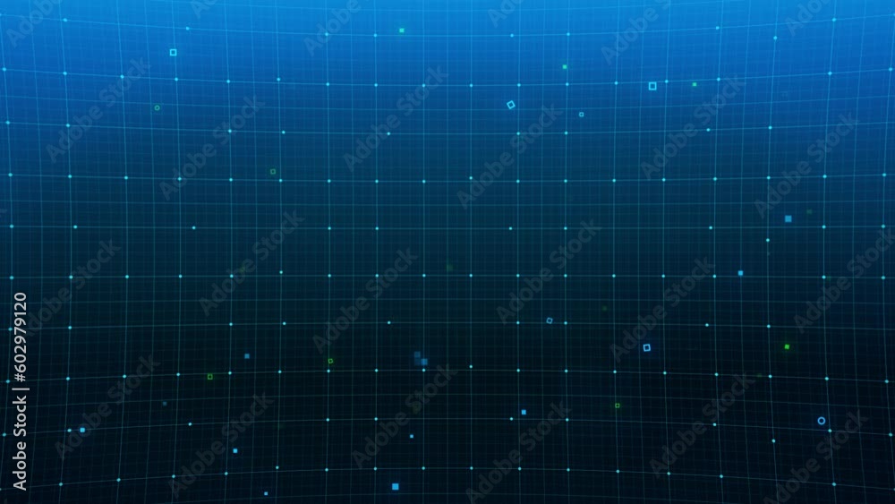 Digital Squares HUD Loop Background . Abstract Digital Data Technology Grid Fx Background Loop ...