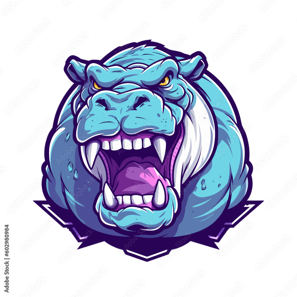 Dynamic Hippopotamus Logo: Perfect for Sport and e-Sport Teams ...