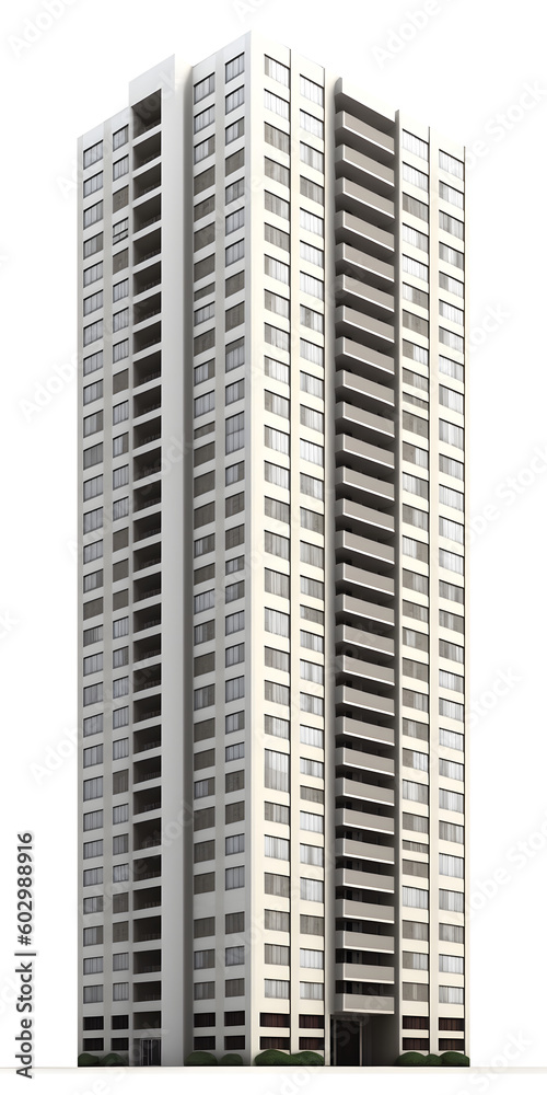 Modern skyscaper building isolated, cutout transparent urban highrise ...