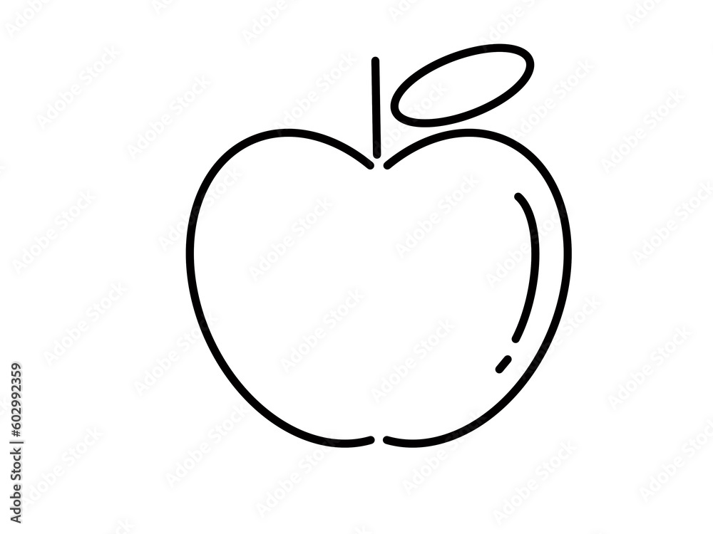Apple image logo black line drawing can be used commercially. on a ...