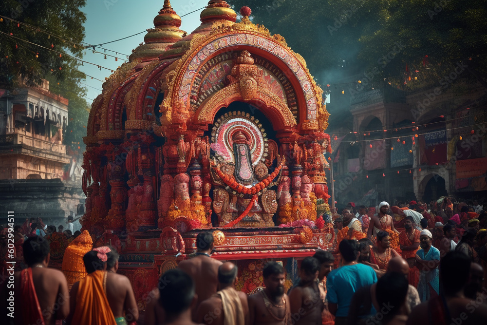 Ratha-yatra festival of Lord Jagannatha, Balabhadra and Subhadra during ...
