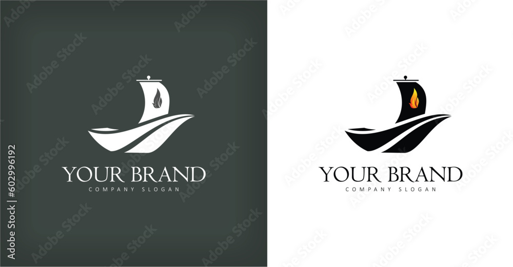 logo dengan simbol kapal,pelaut,berlayar Stock Vector | Adobe Stock