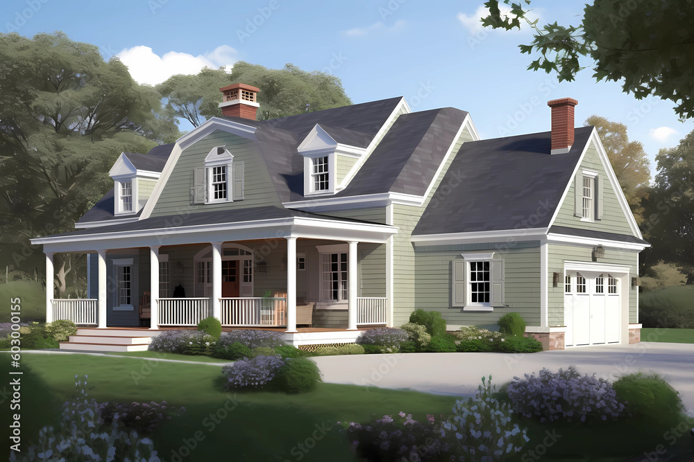 Cape Cod Style House - Originated in the 17th century in New England ...