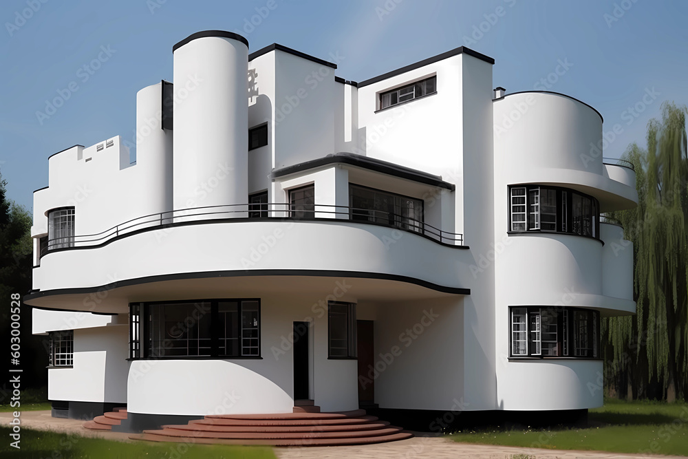 Art Moderne Style House - Originated in the United States in the 1930s ...