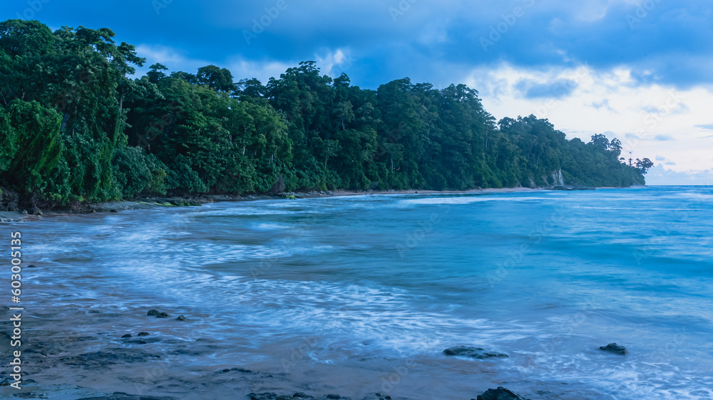 tropical beach in Andaman and Nicobar Islands, India, Asia. The two ...