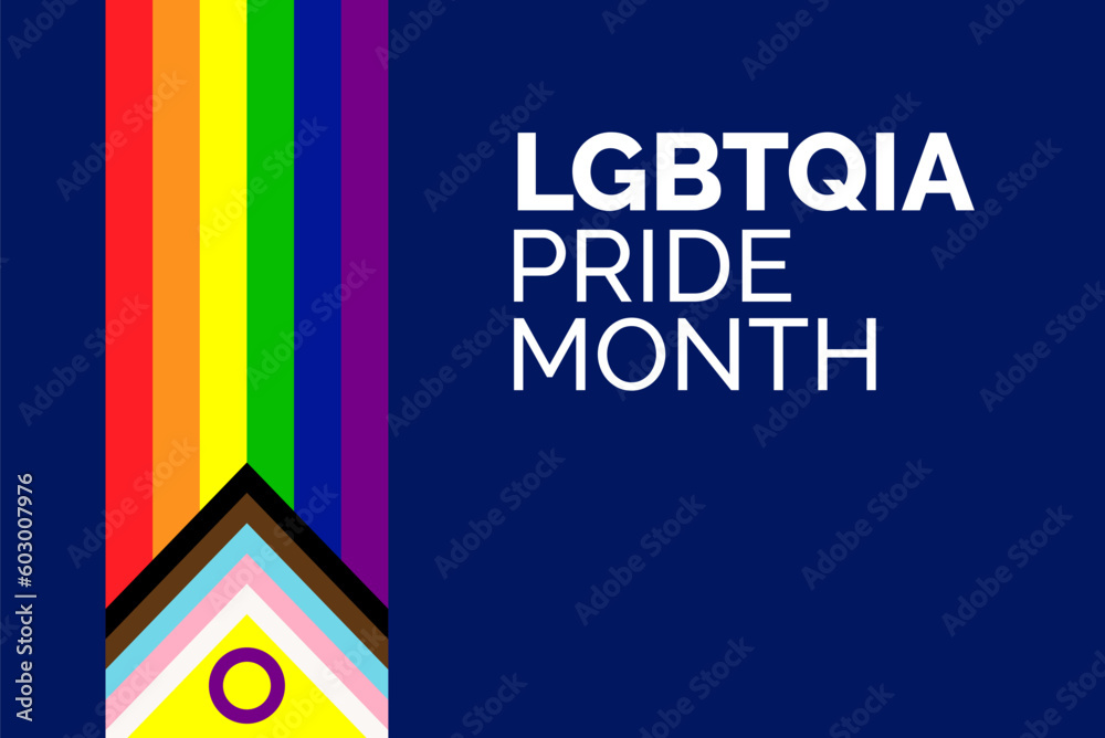 LGBTQIA Pride Month Banner LGBTQIA Pride Month Text On Dark Blue LGBTQIA Pride Month Banner LGBTQIA Pride Month Text On Dark Blue
