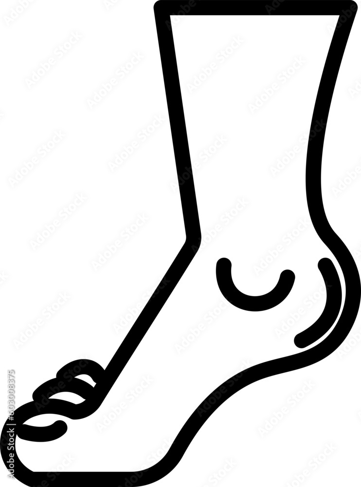 foot line icon. Symbol of body organs. In a transparent background ...