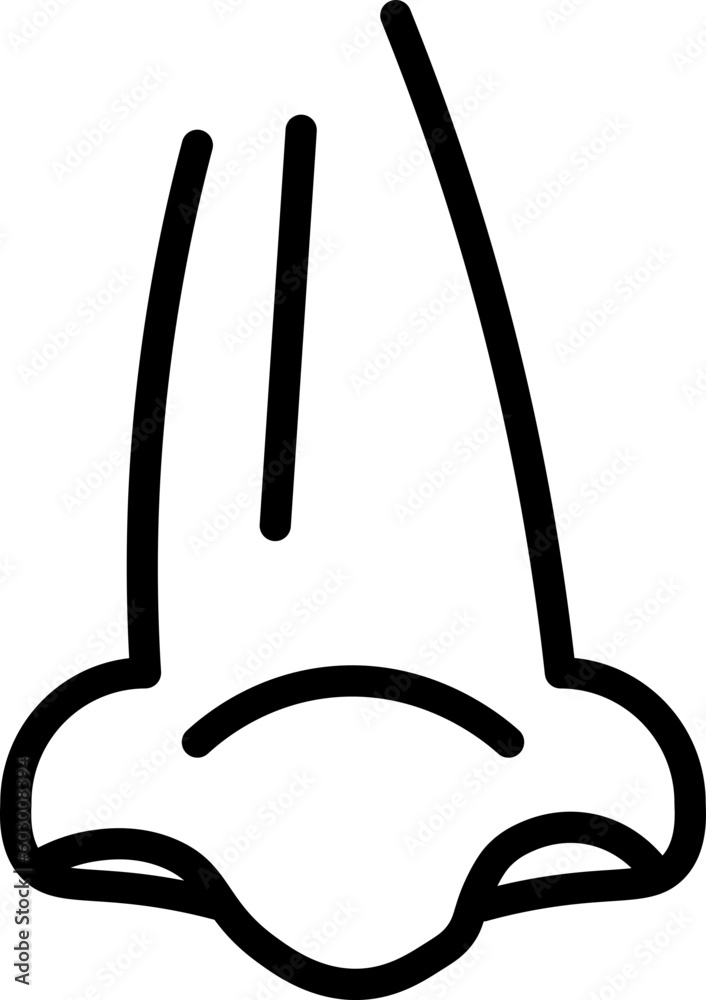 nose line icon. Symbol of body organs. In a transparent background ...