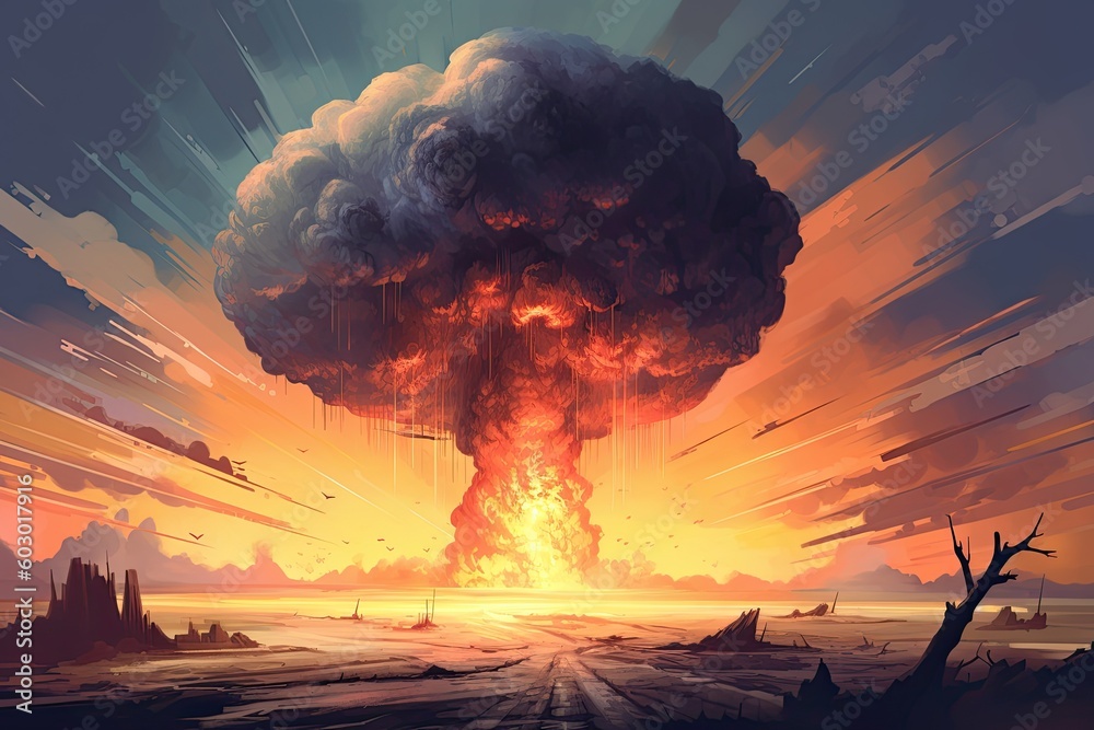 Atomic Fire in the Sky: The Harrowing Scene of Nuclear War: Generative ...