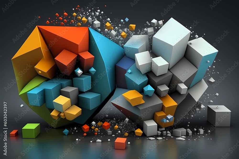 Abstract presentation of graph chart pie in 3D geometric to represent a ...