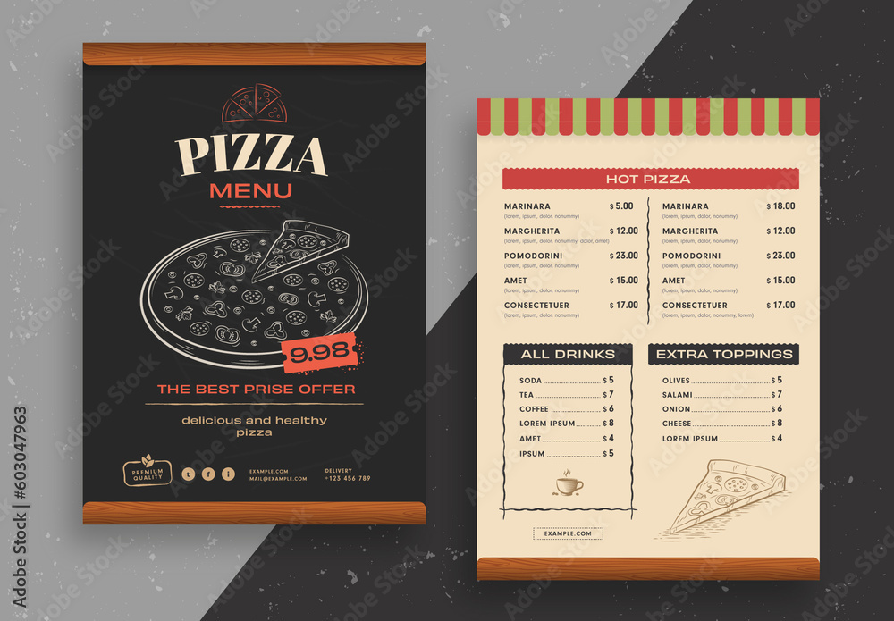 Pizza Menu Template Design Layout Stock Template | Adobe Stock