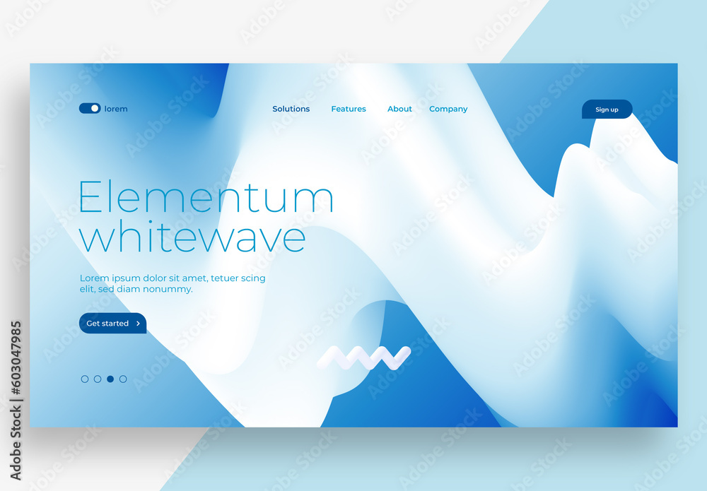 Website Landing Page Template with Blue Accents Stock Template | Adobe ...