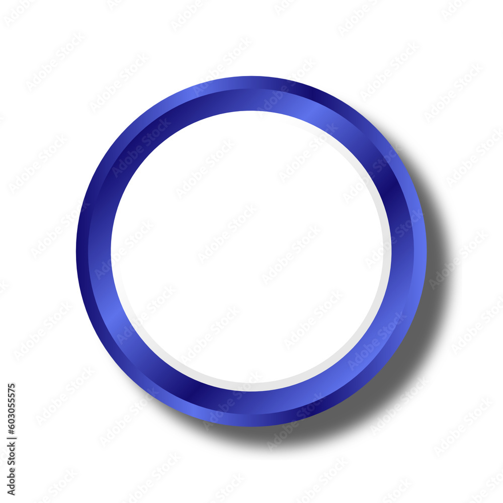 White button with blue frame. Blue circle button in png format ...
