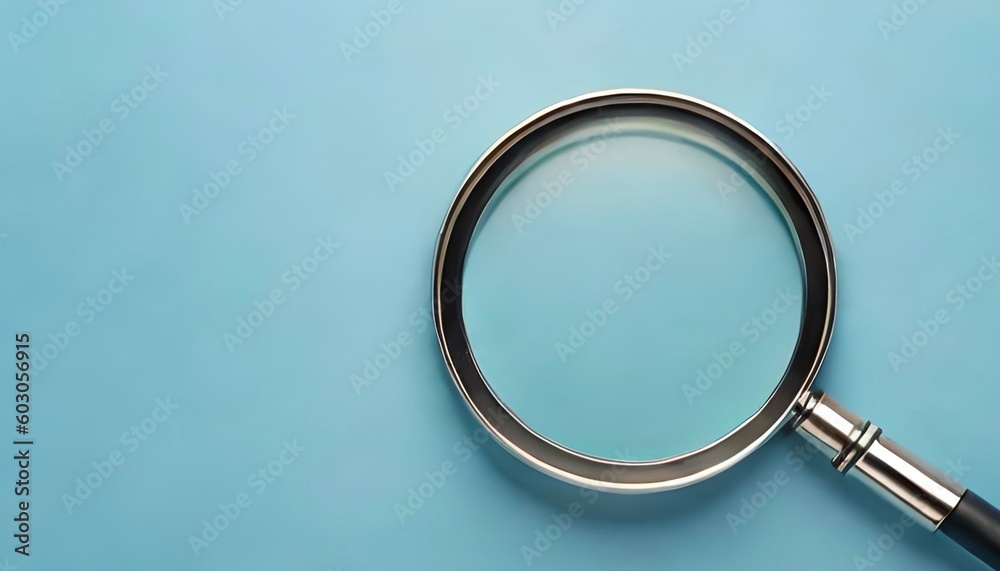 Magnifying glass isolated on pastel blue background Stock Photo | Adobe ...