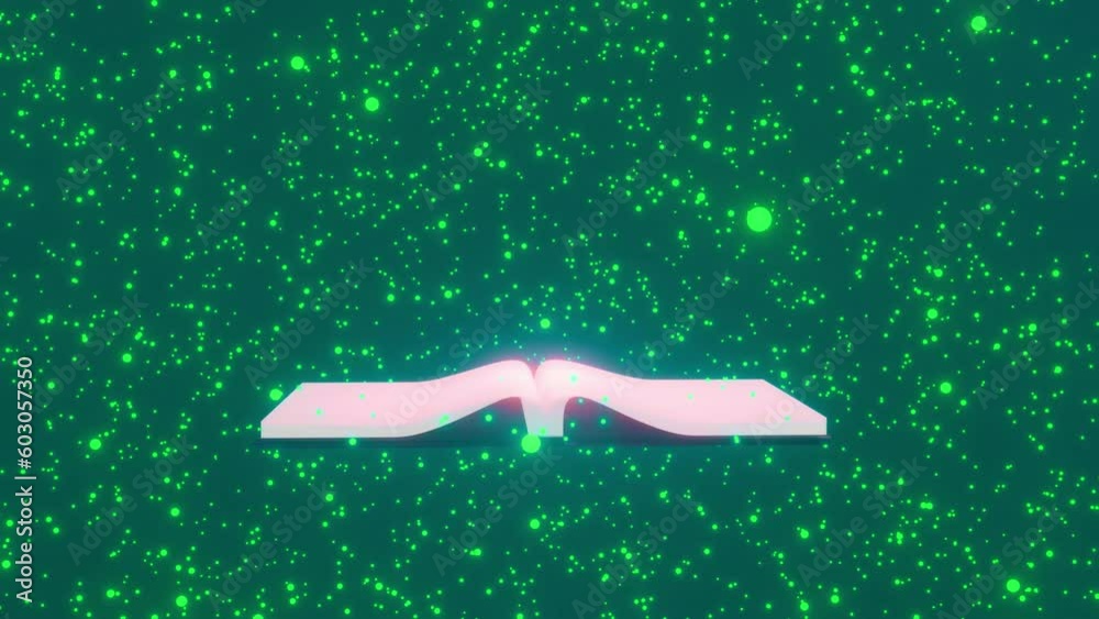 Colorful open book page flipping animation. Spell book turning page and ...