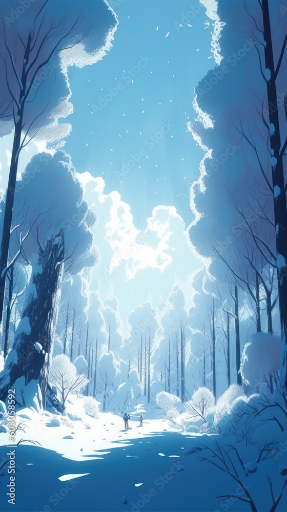 Surreal Fantasy Forest with Cybernetic Marvel Implants in Anime Style ...