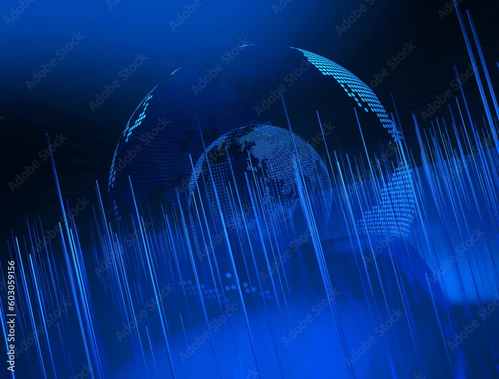 Global earth map rotating digital world breaking news Studio Background ...