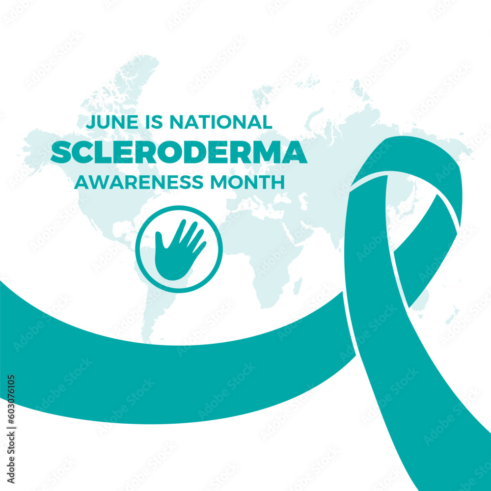 June is National Scleroderma Awareness Month vector illustration. Teal ...